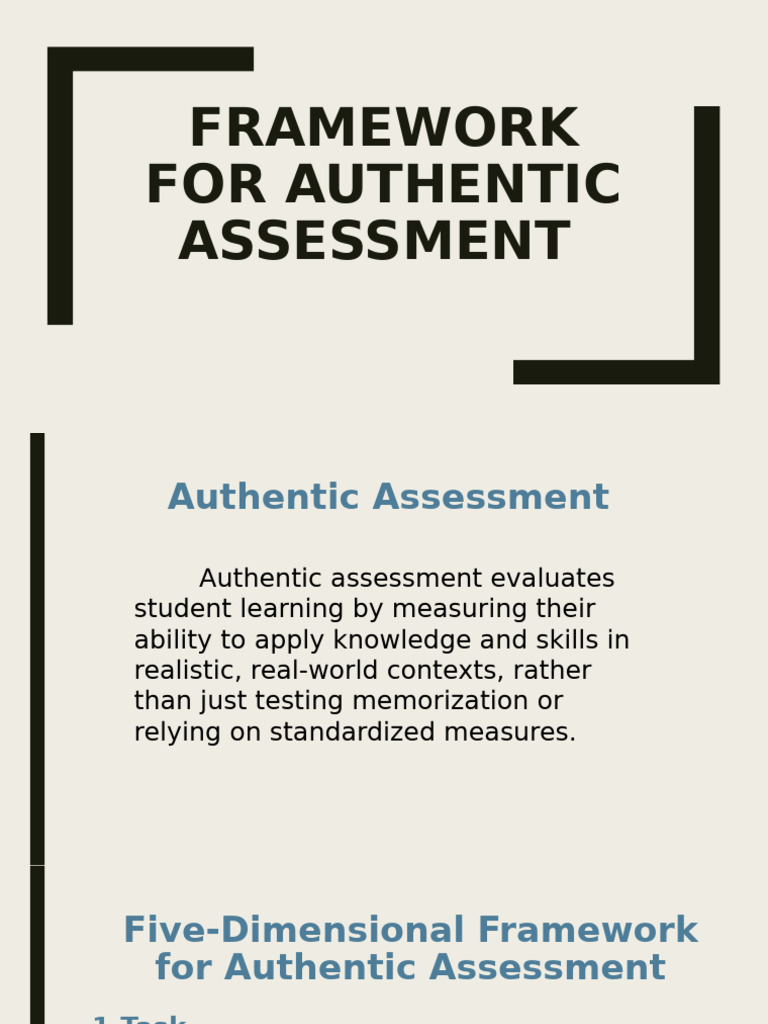 Framework For Authentic Assessment Aborita | PDF