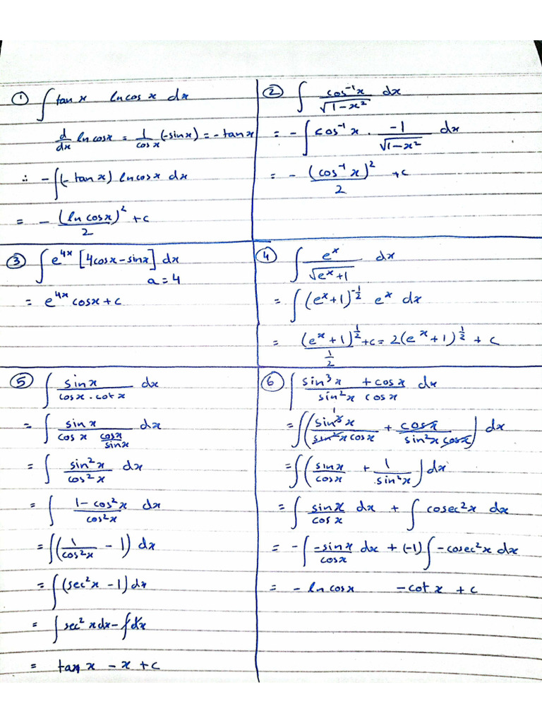 Integration Test 1 Solution | PDF