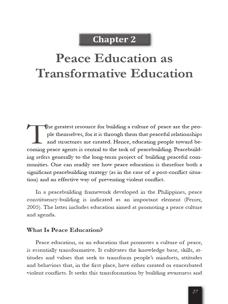 Transformative Peace Education | PDF