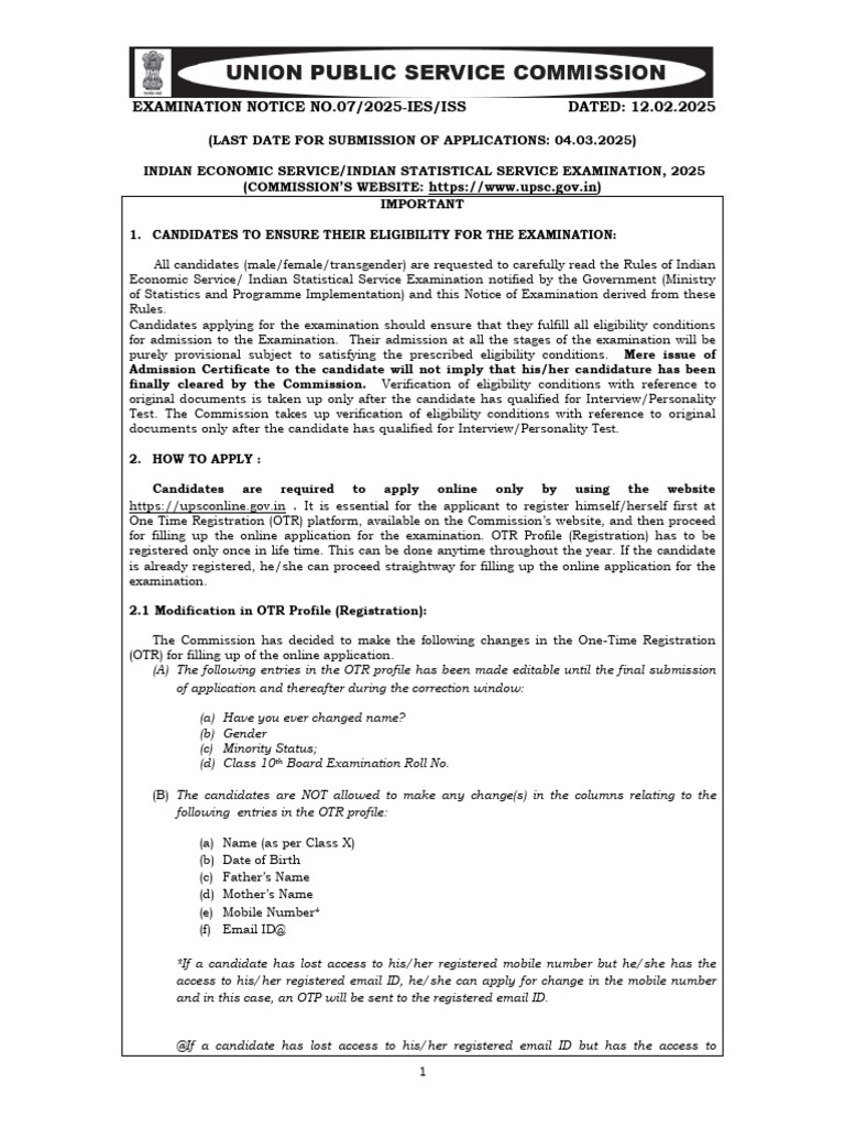 IES/ISS Exam 2025 Application Guide | PDF | University And College ...