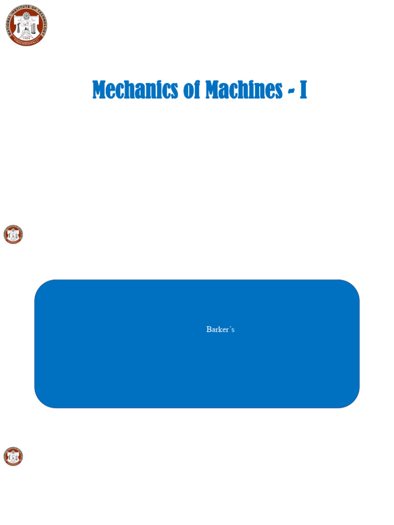 Mechanics of Machines Course Overview | PDF | Kinematics | Machines
