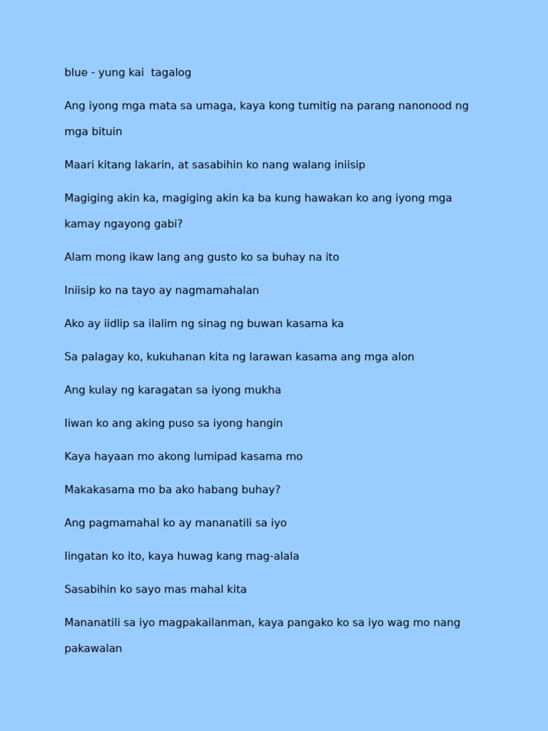 Blue Tagalog | PDF