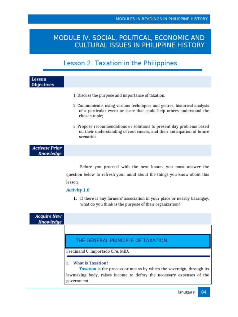 Module IV - Riph. Lesson 2 | PDF | Taxes | Value Added Tax