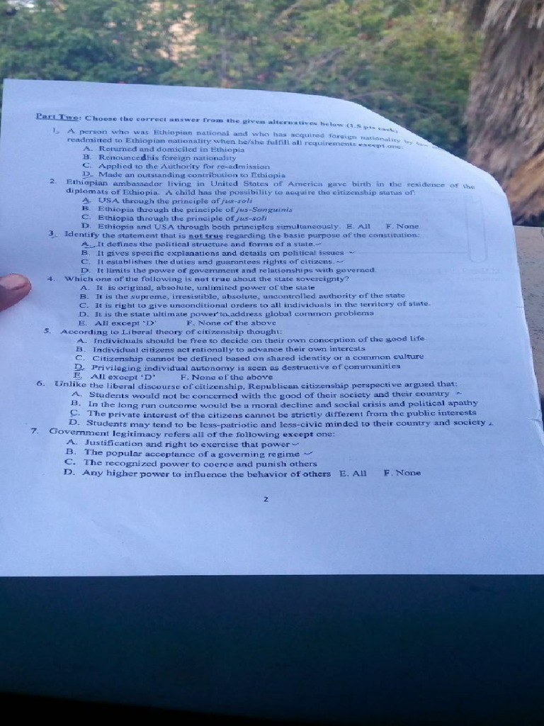 Civics Final Exam 9 (JmU) | PDF