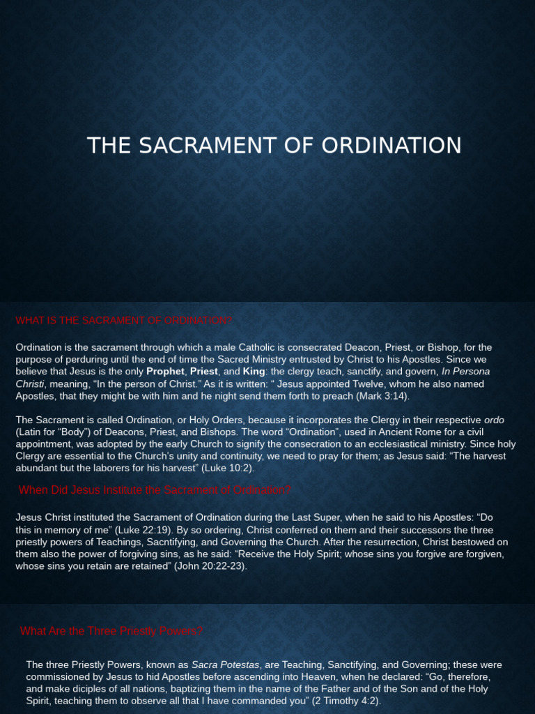 Understanding Catholic Ordination | PDF | Deacon | Pope