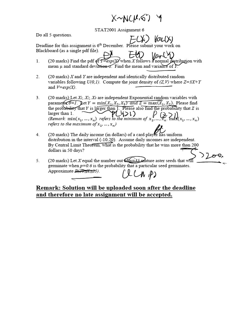 Assignment 2 | PDF | Probability Density Function | Variance