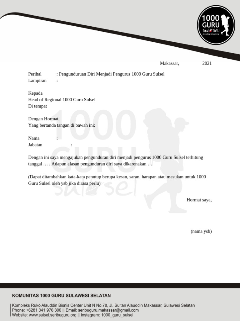 Format Surat Resign | PDF