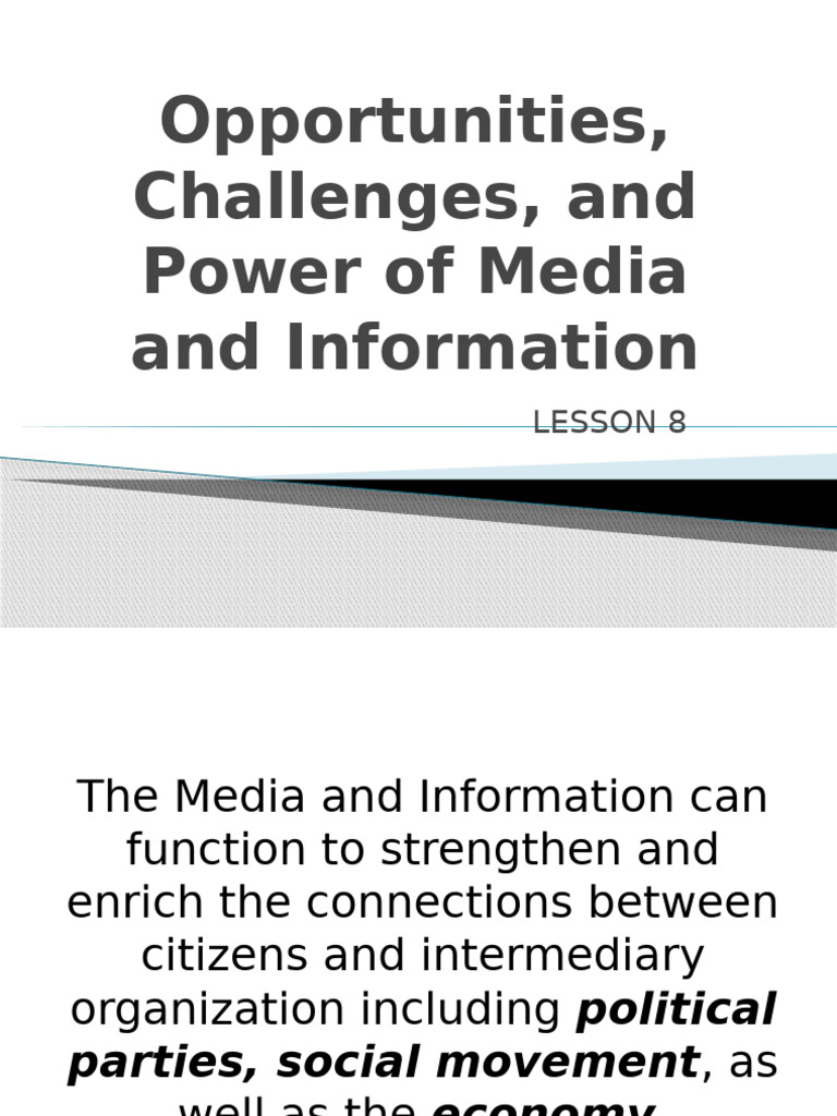 NEW Opportunities Challenges and Power of Media | PDF | Mass Media ...