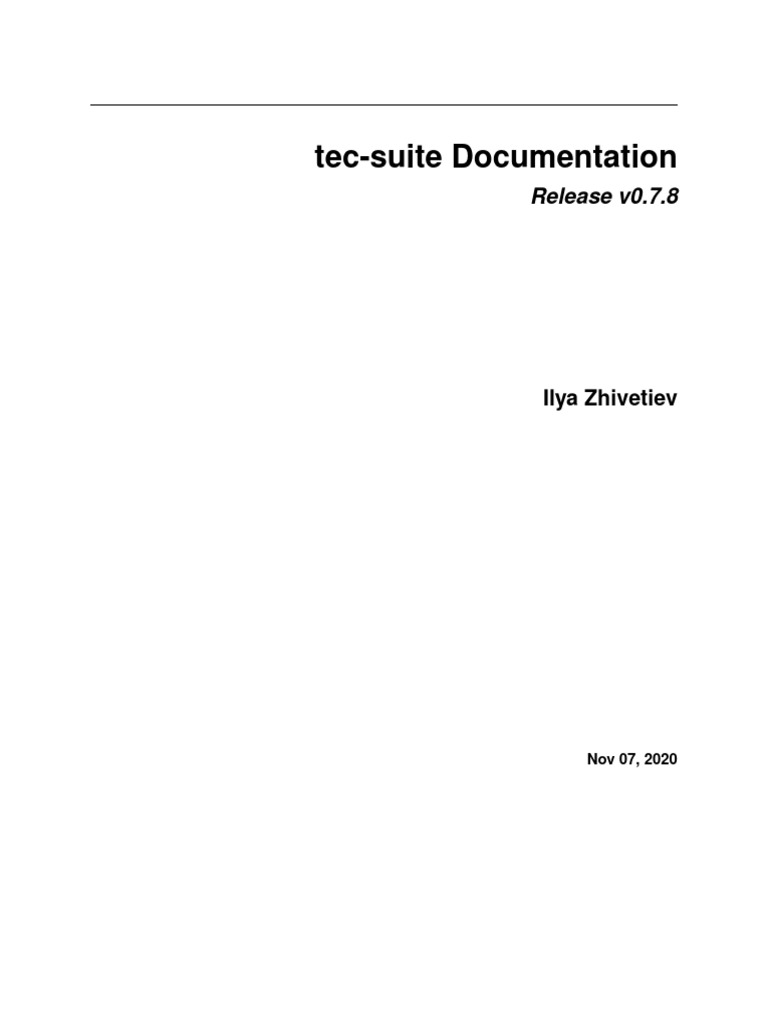 tec-suite v0.7.8 Documentation Guide | PDF | Geodesy | Navigation