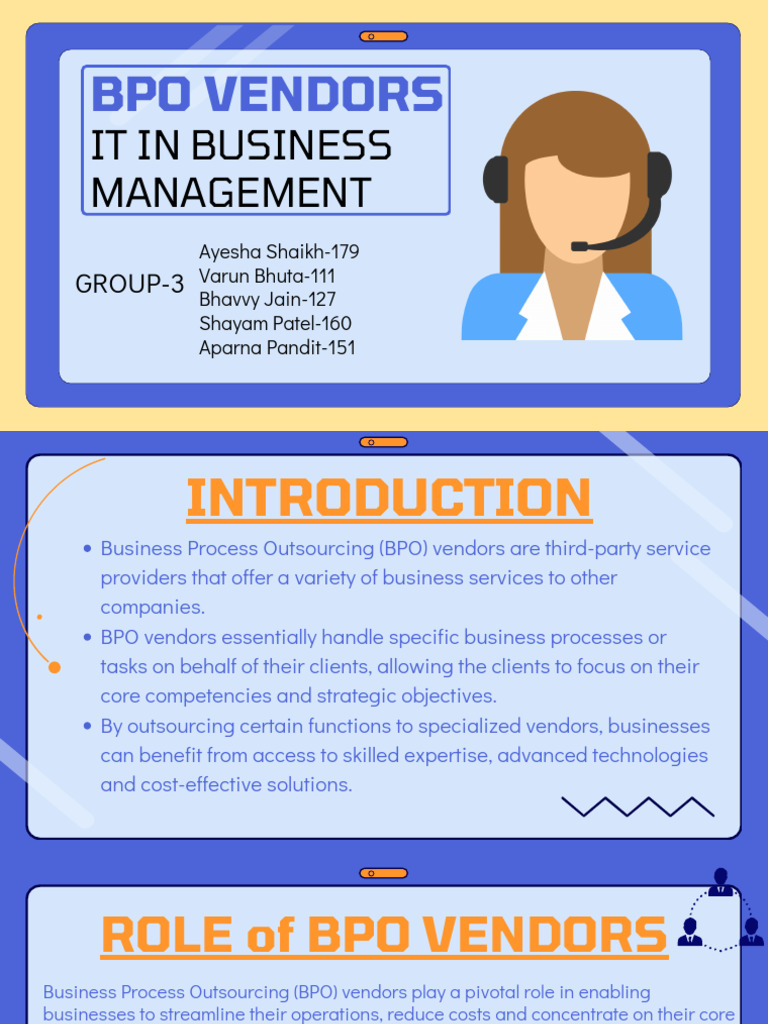 Bpo Vendors: It in Business Management | PDF | Outsourcing ...