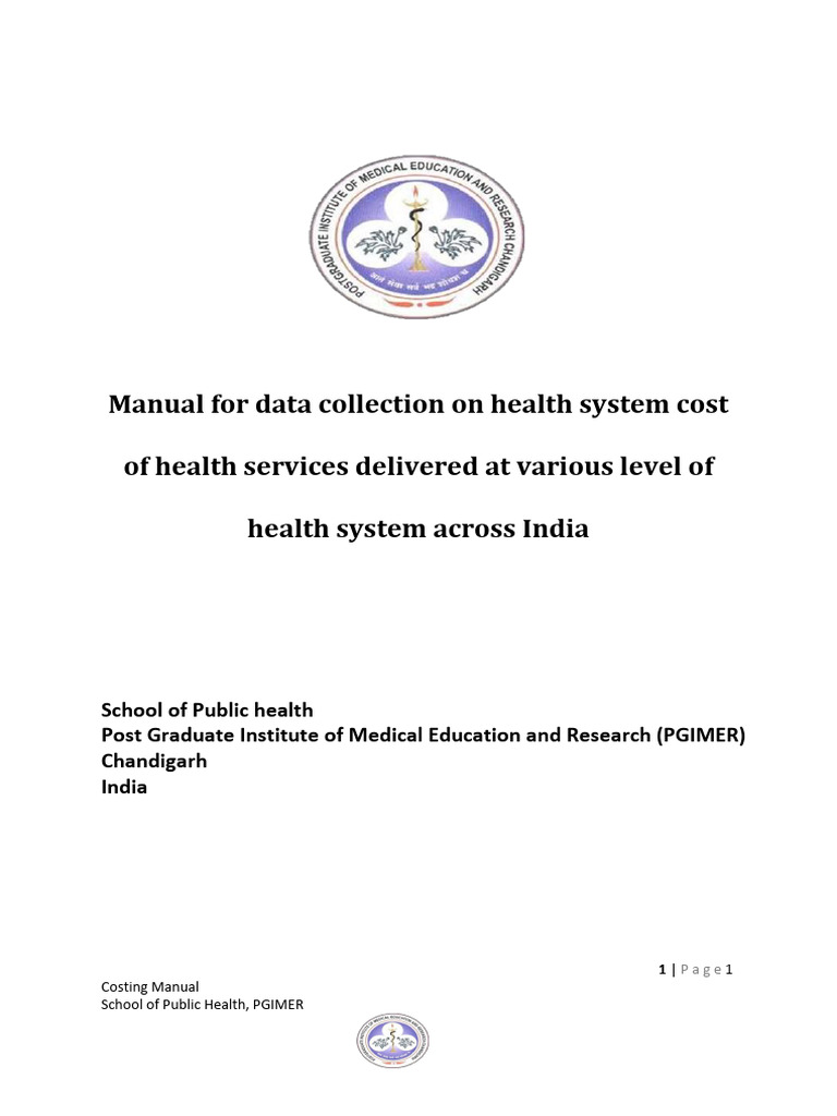 Data collection manual | PDF | Expense | Hospital