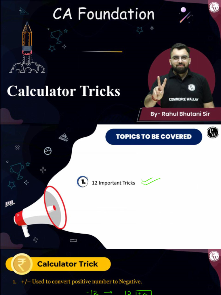 Calculator Batch_Rahul Bhutani Sir_Shubham Final | PDF