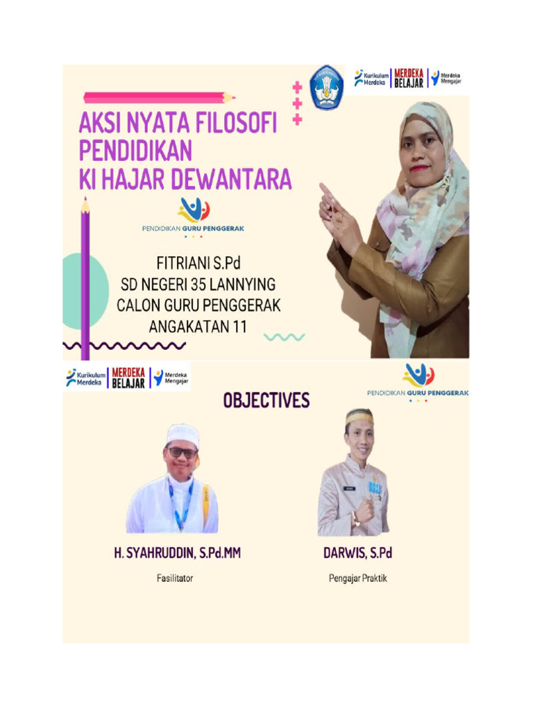 Aksi Nyata Filosofi Pendidikan Ki Hajar Dewantara, CPG A. 11 | PDF
