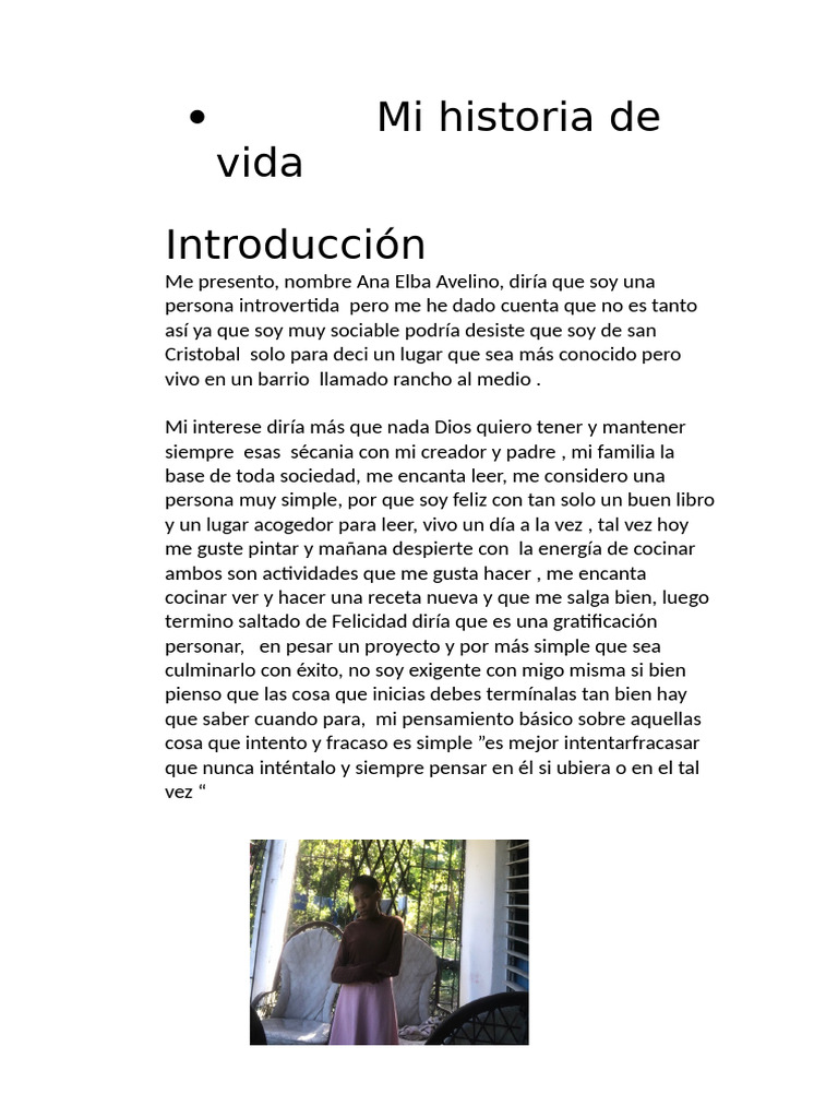 Copia de Copia de Mi Historia de Vida | PDF | Sicología | Conceptos ...