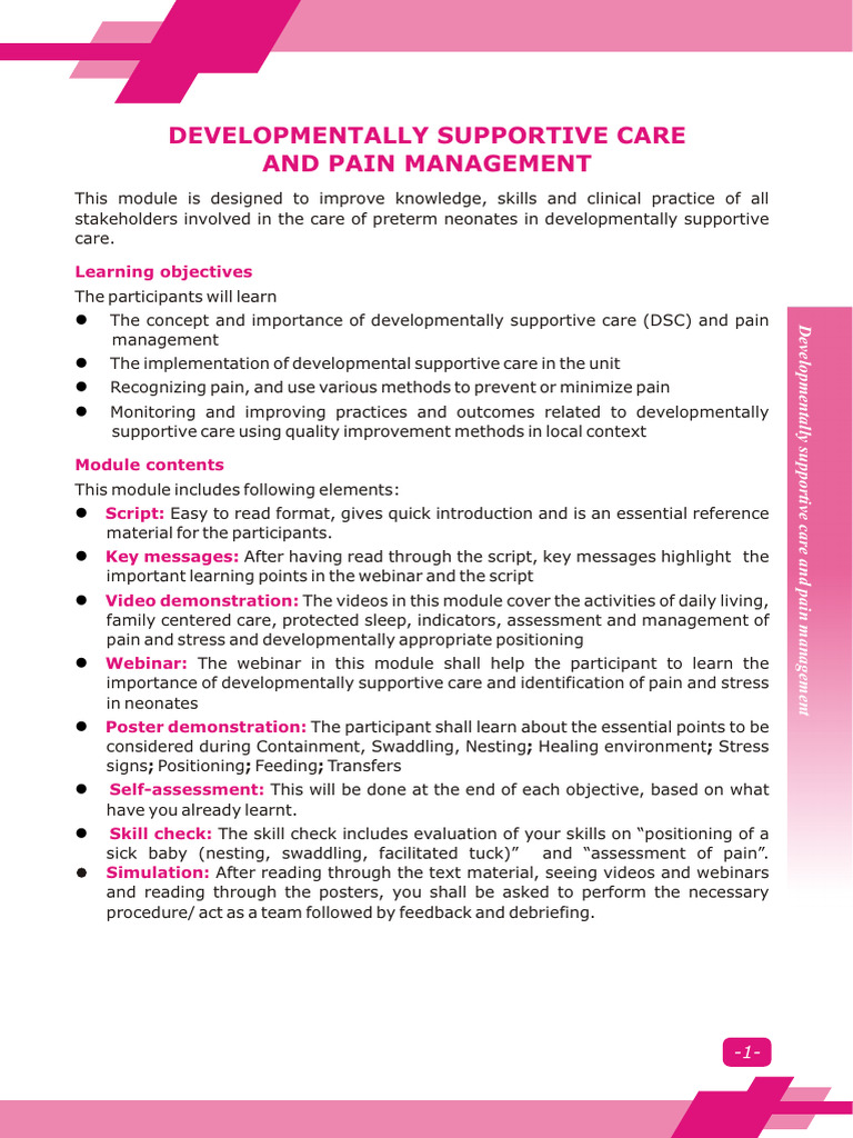 Developmentally Supportive Care for Neonates | PDF | Infants | Neonatal ...