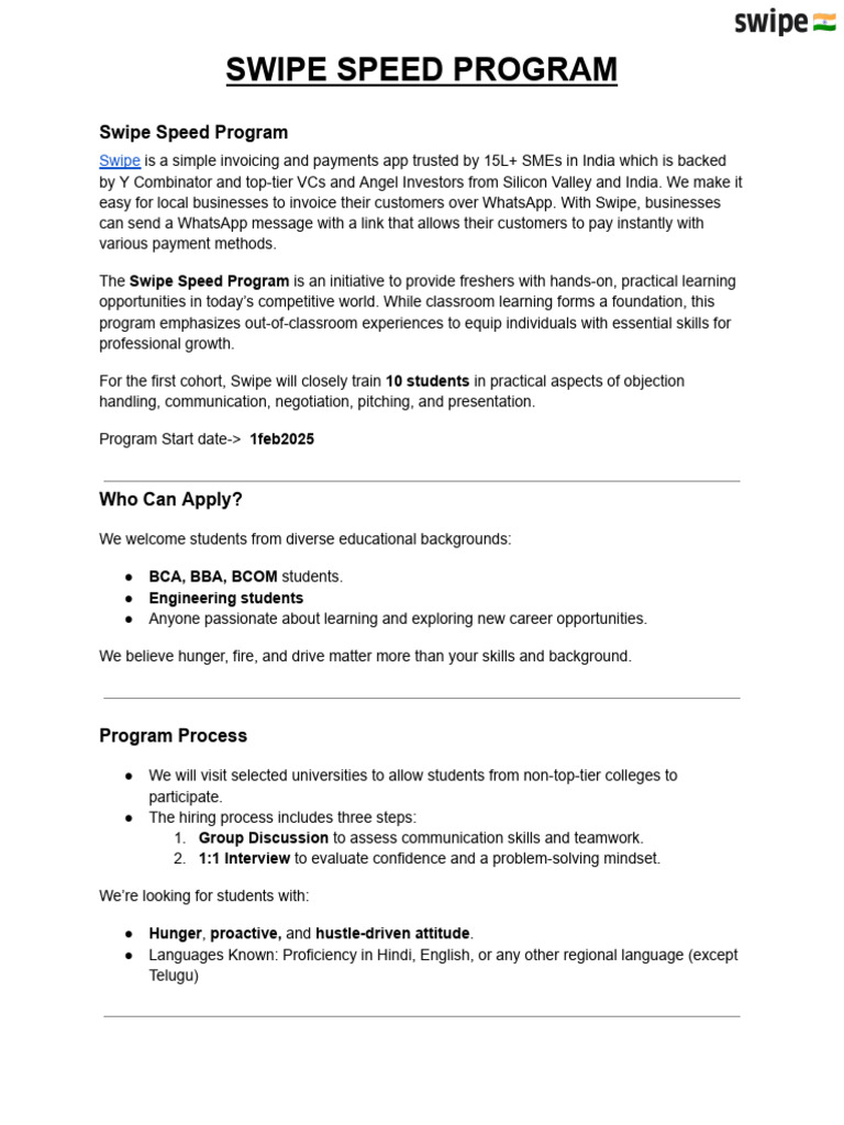 Swipe SPEED Program | PDF | Learning | Human Communication