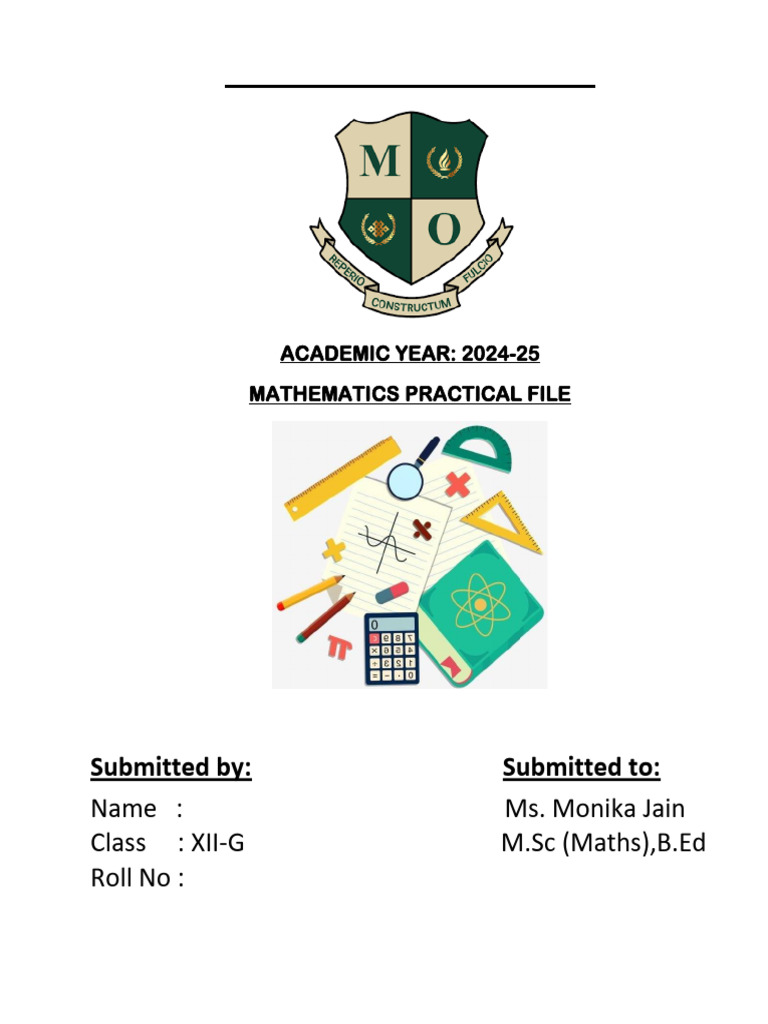 Mount Olympus XII-G Math Practical File | PDF