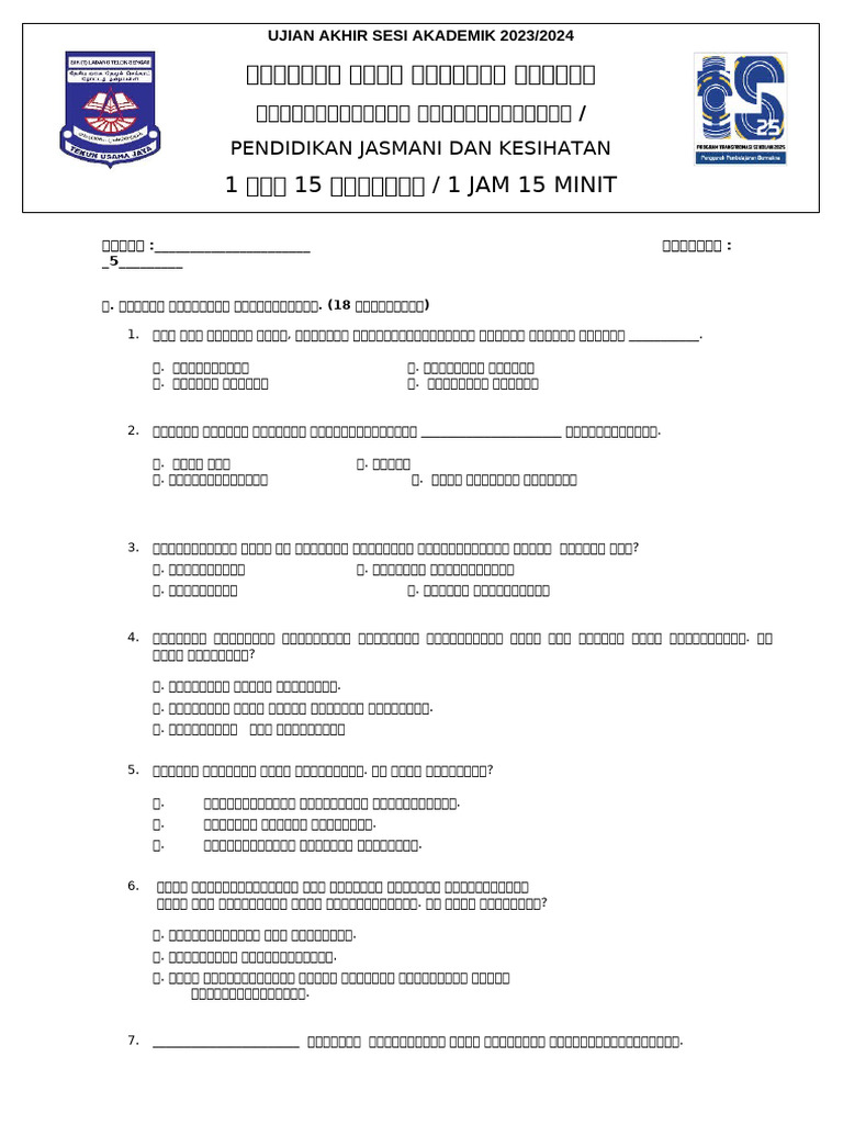 PK Y5 2023 2024 Akhir Tahun New | PDF