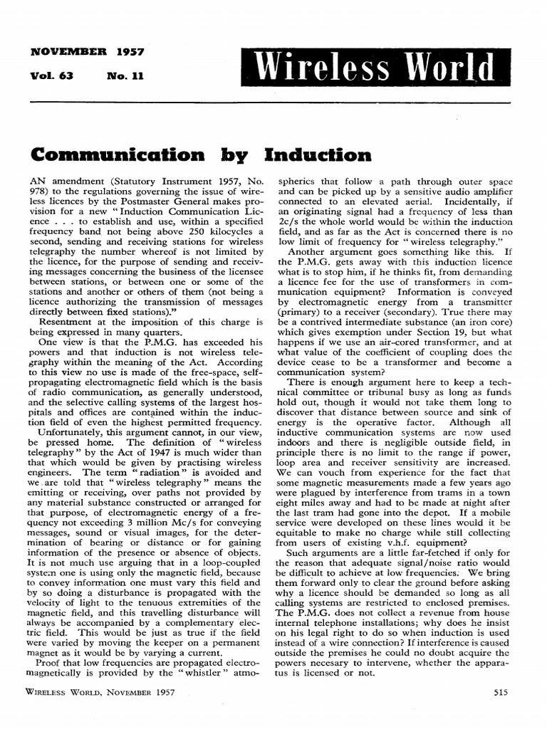 Wireless World 1957 11 | PDF | Wireless | Capacitor