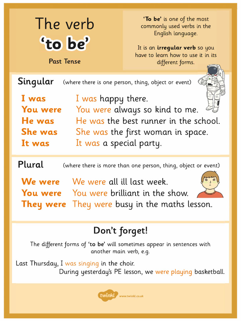 Past Tense of "To Be" Explained | PDF