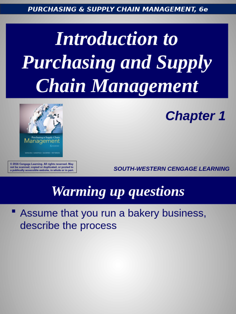 Chapter 1 Introduction To Purchasing and Supply Chain Management | PDF | Supply Chain Management ...