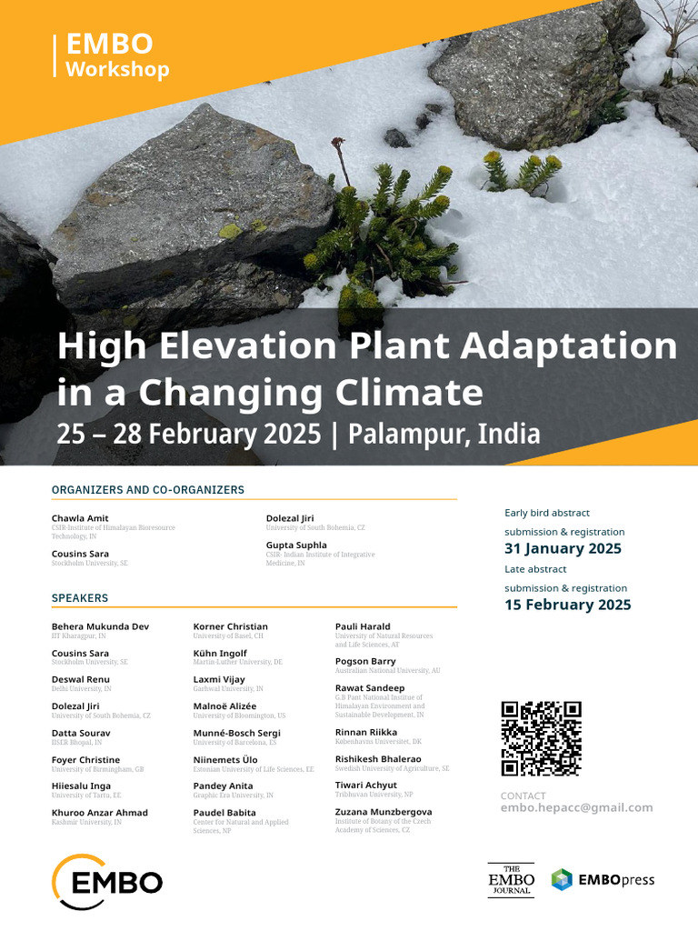 High Elevation Plant Adaptation Workshop 2025 | PDF