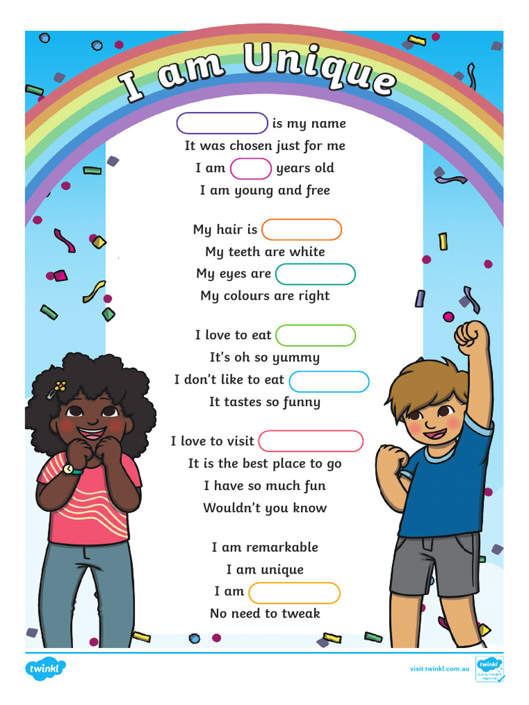 I Am Unique Identity Poem - Ver - 1 | PDF