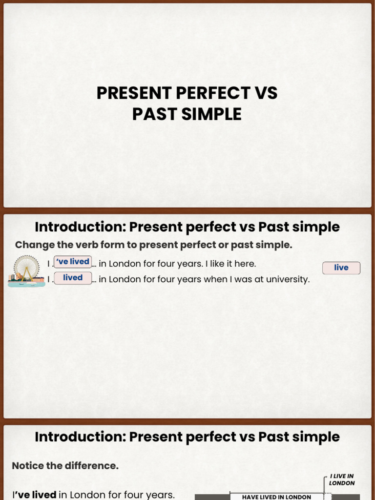 Present Perfect vs Past Simple Guide | PDF | Linguistics | Languages