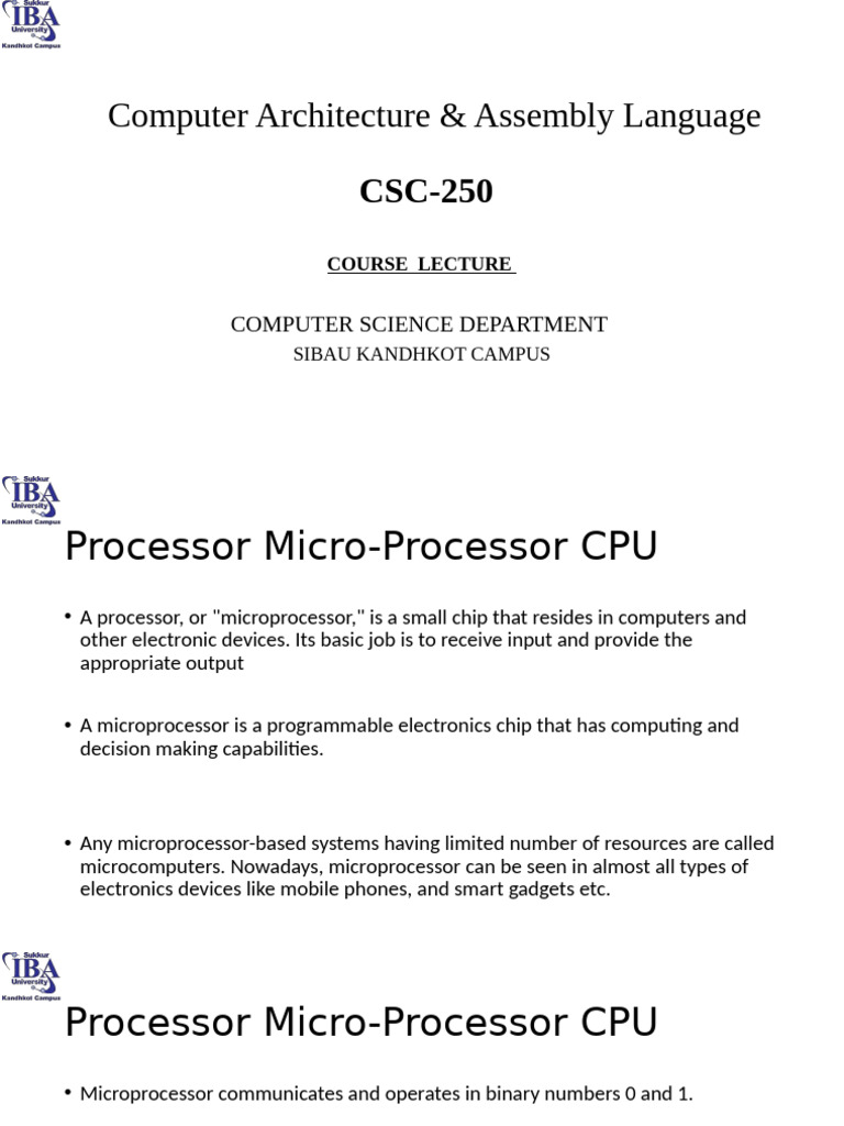 Computer Architecture & Assembly Overview | PDF | Central Processing ...
