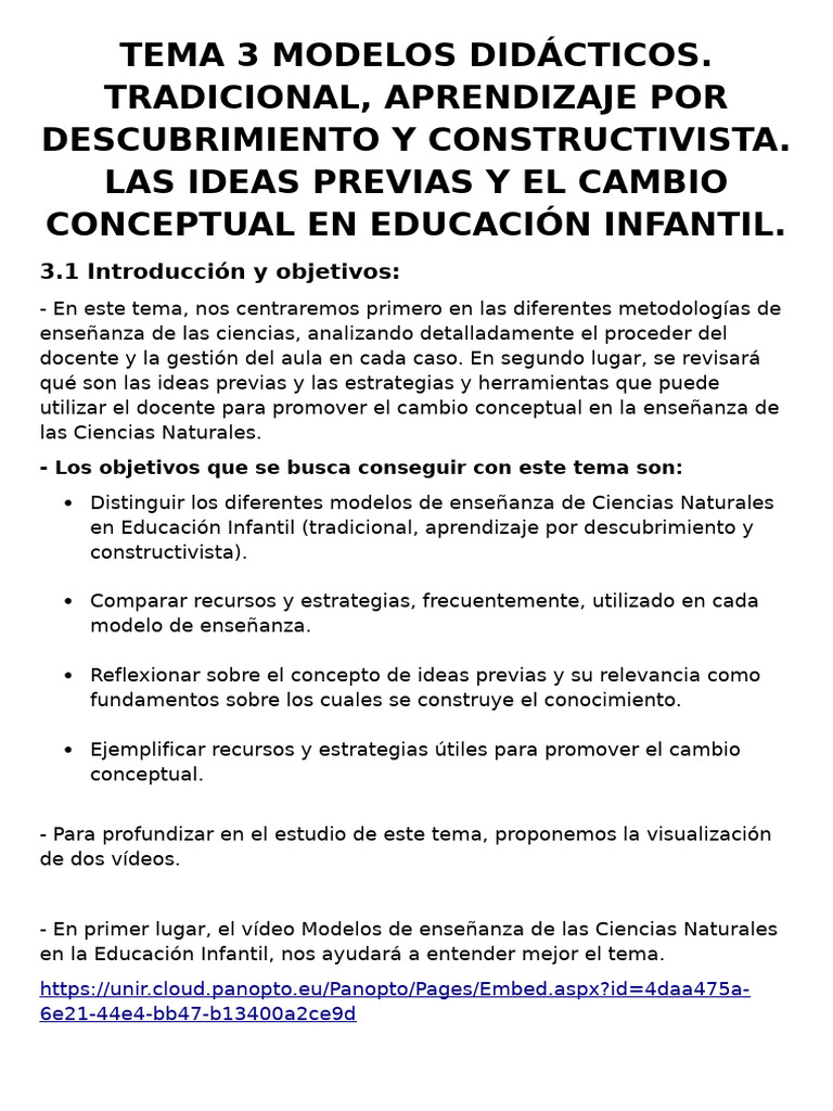 Tema 3 Modelos Didácticos. Tradicional, Aprendizaje Por Descubrimiento y Constructivista. Las ...