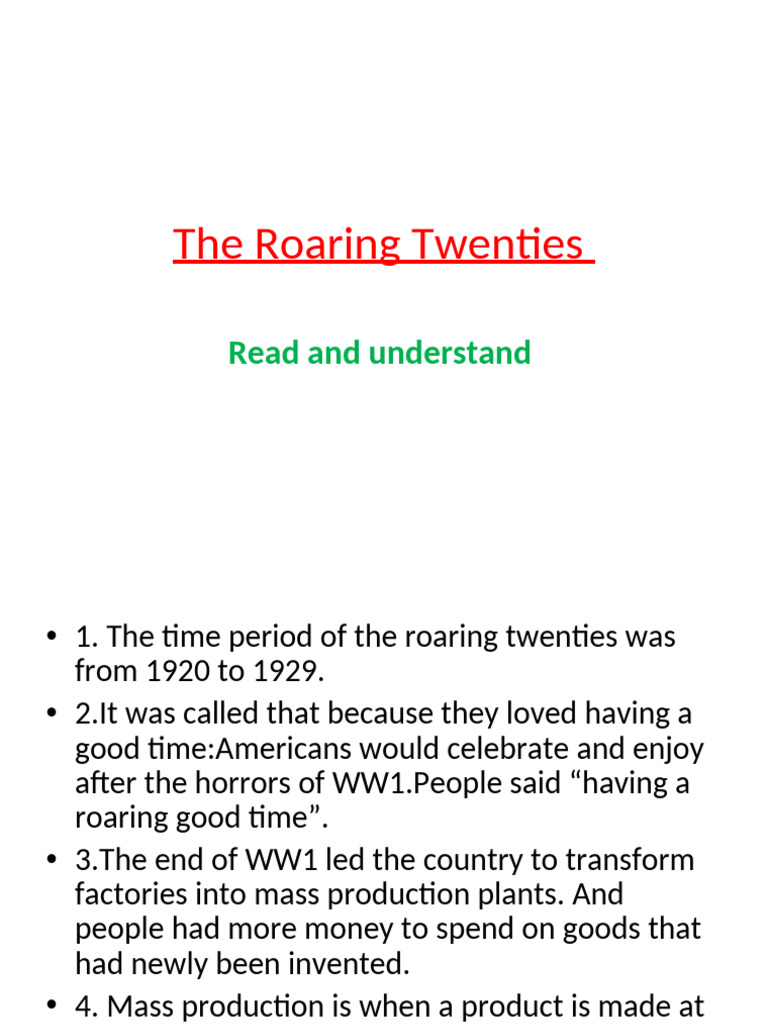 The Roaring Twenties | PDF