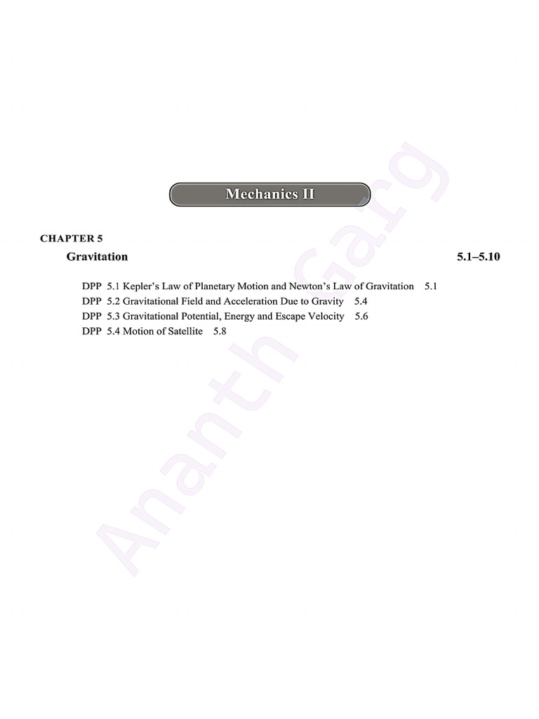 5. Gravitation DPP | PDF