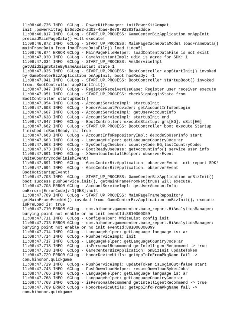 GameCenter Startup Log Analysis | PDF | Internet Protocols | Application Layer Protocols