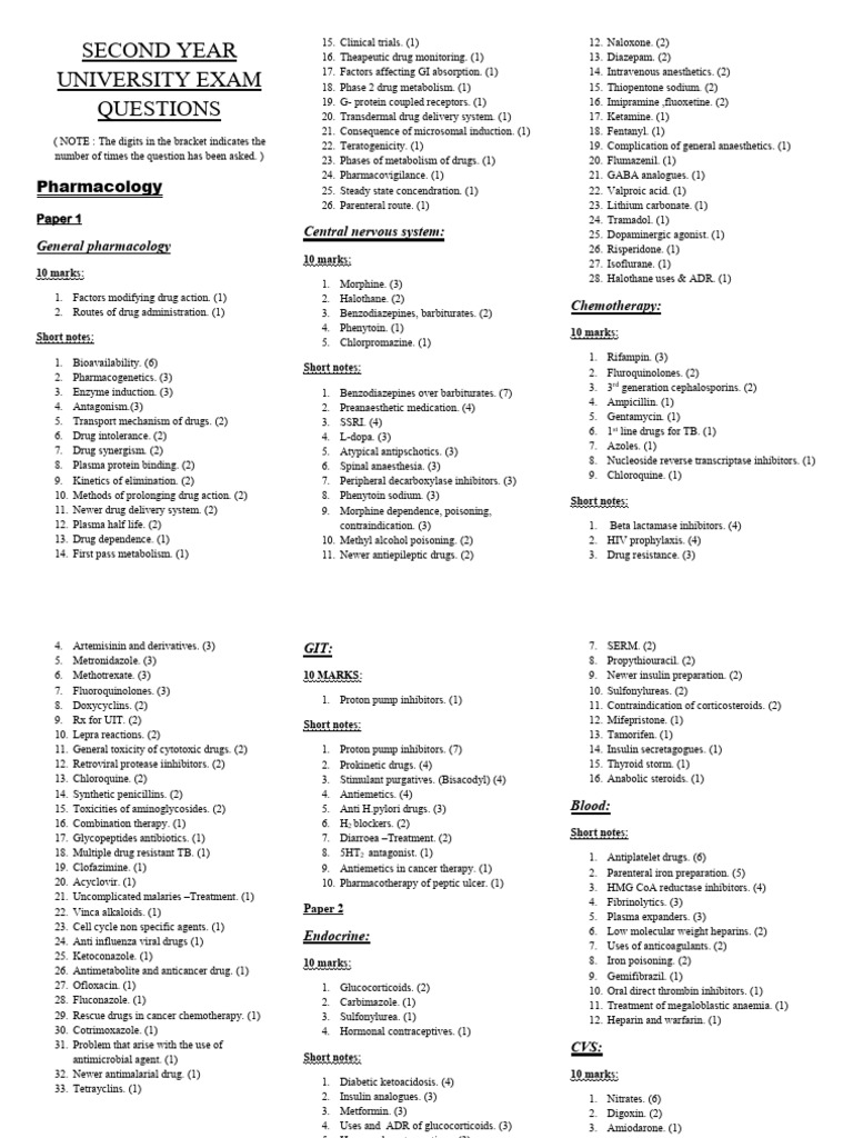 2nd Year University Questions (6 Pages) | PDF | Bacteria | Virus