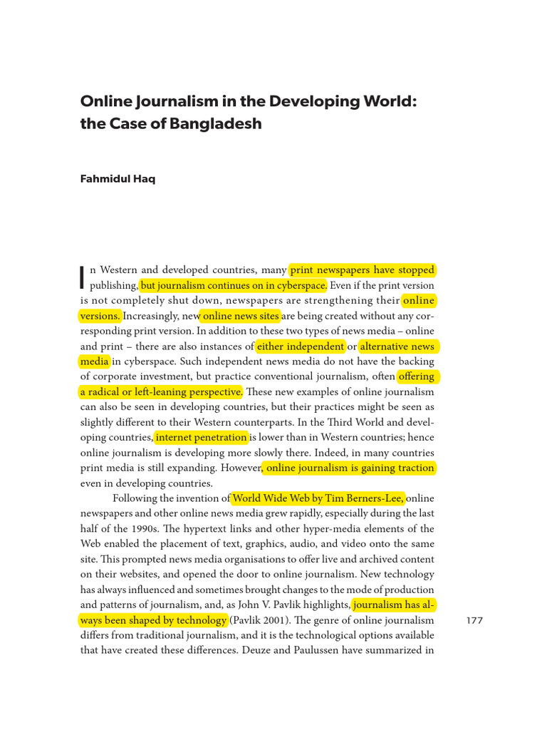 Evolution of Online Journalism Worldwide | PDF | Newspapers | Journalism