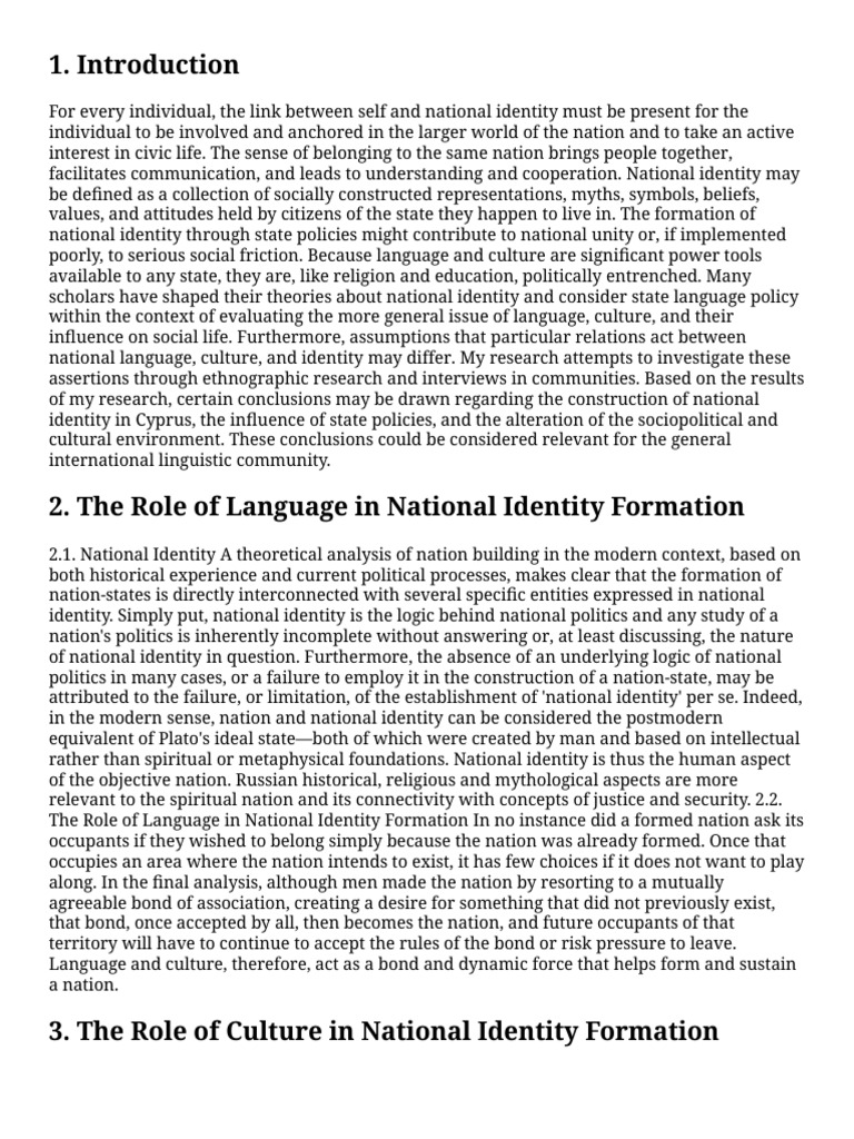 National Identity and Language Dynamics | PDF | Identity (Social ...
