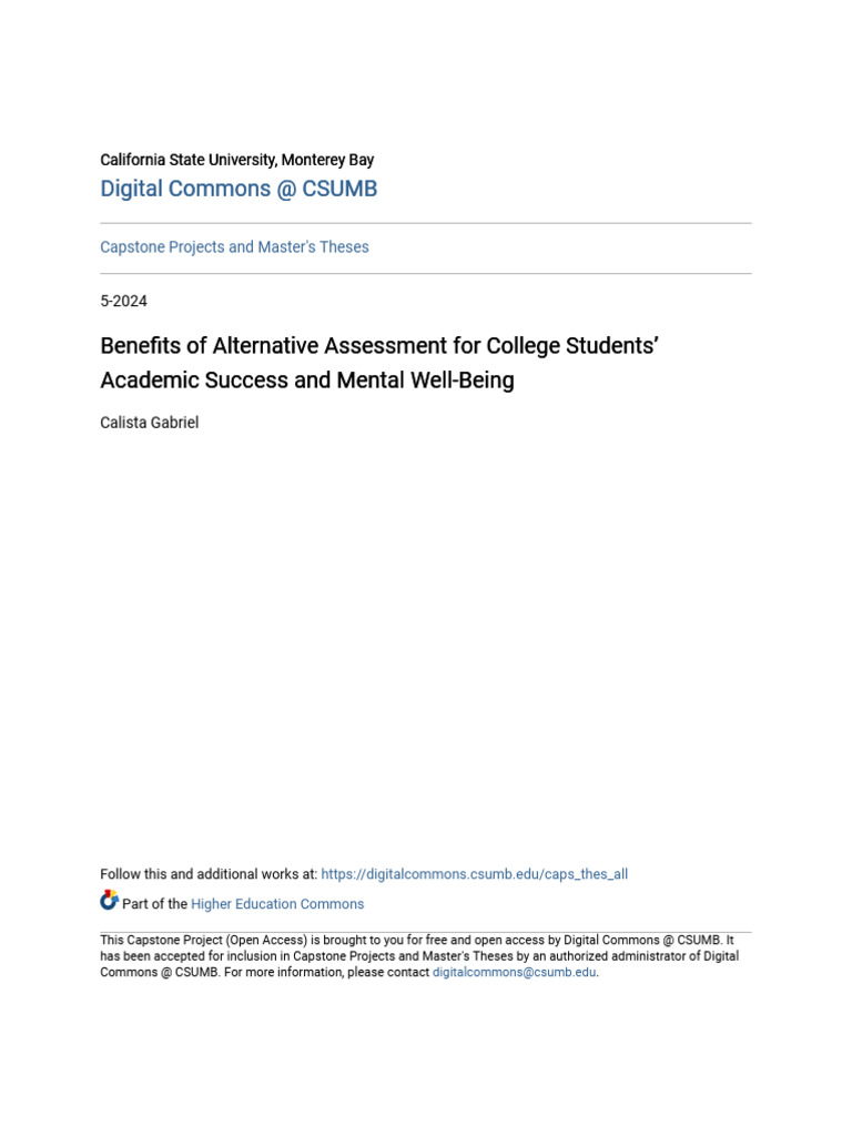 Benefits of Alternative Assessment For College Students - Academic ...