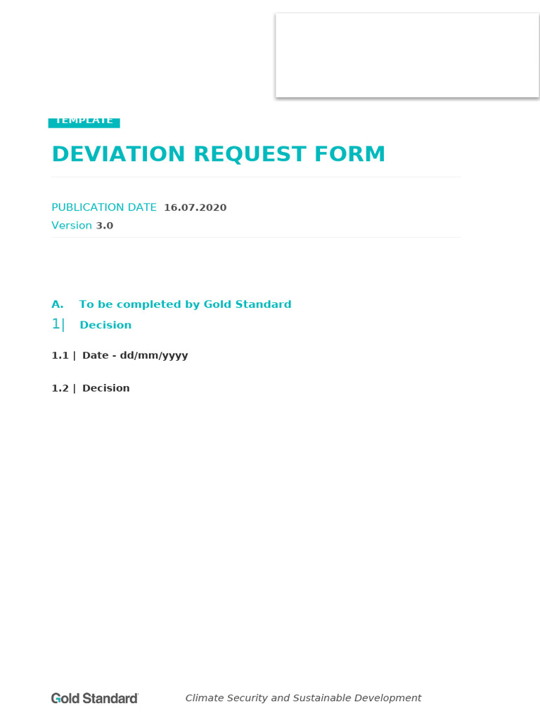 T V3.0 Deviation Request Form | PDF