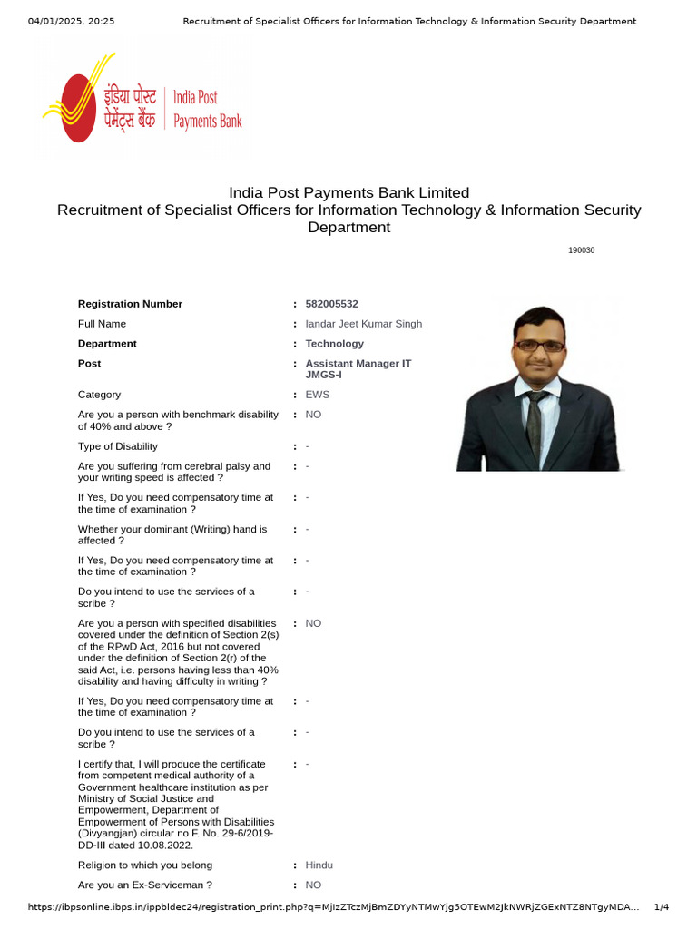 Recruitment of Specialist Officers For Information Technology ...