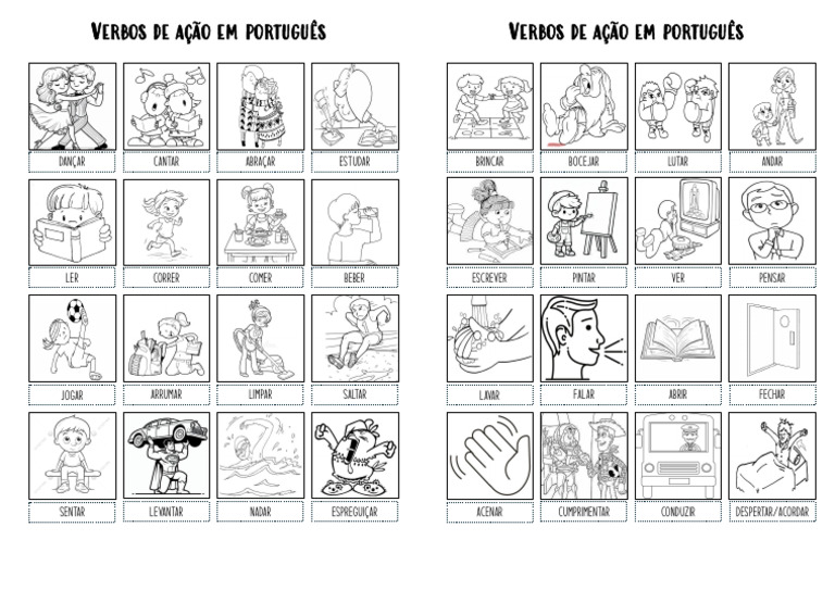 2Verbos de ação - trabalhar verbo estar a | PDF