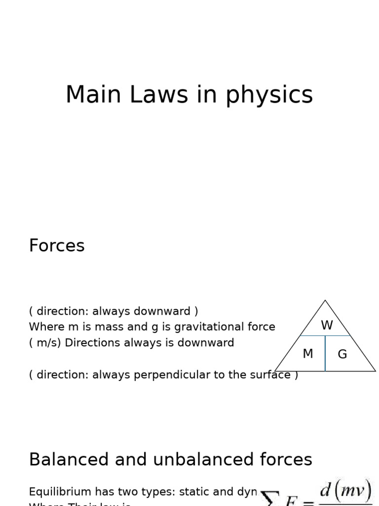 Main Laws in Physics | PDF