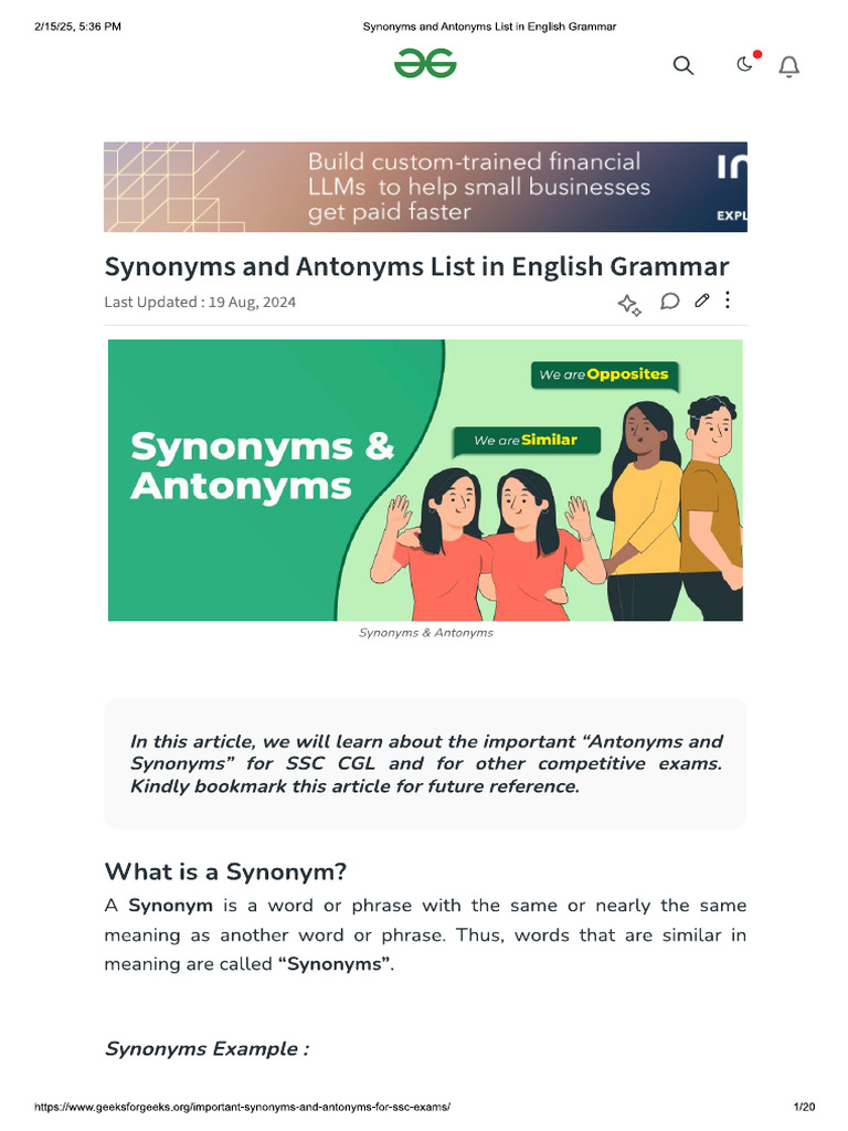 Synonyms 1 | PDF