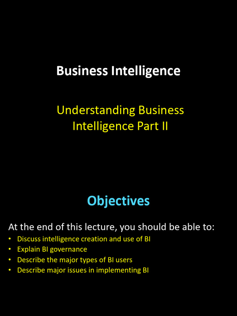 Chap 1 - Introduction To Business Intelligence - 2 | PDF | Governance | Business Intelligence