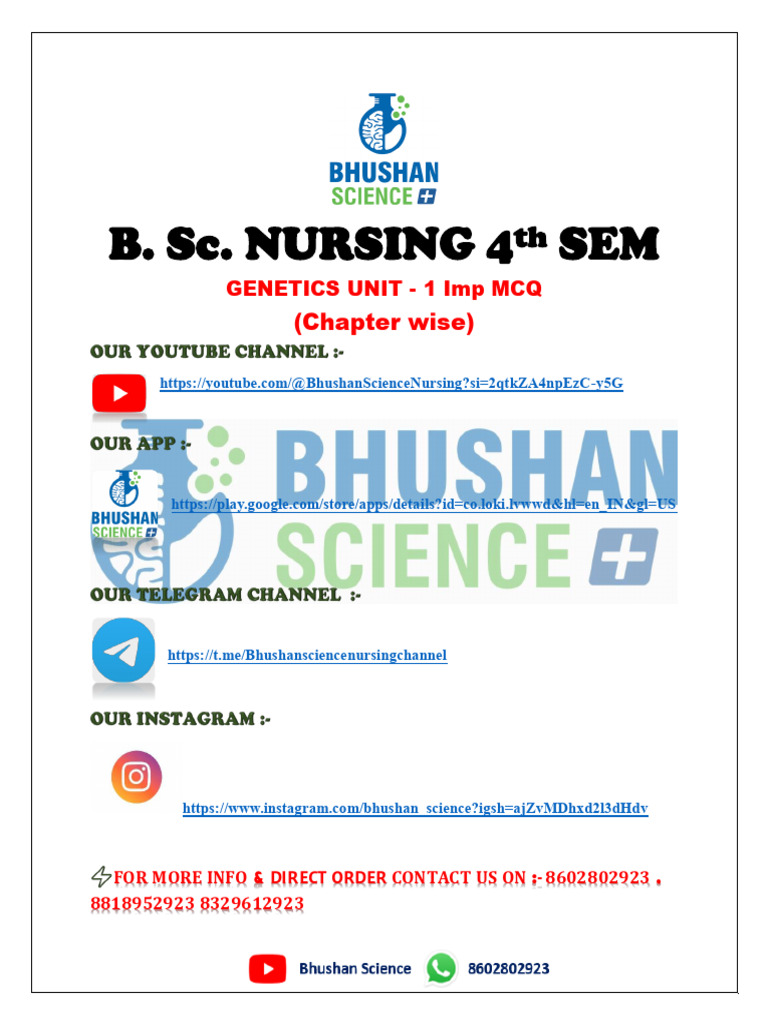 GENETICS Unit 1 | PDF
