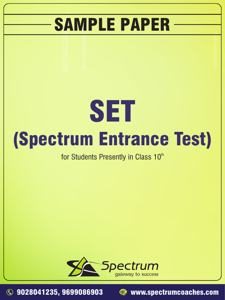 Spectrum Entrance Test Sample Paper | PDF