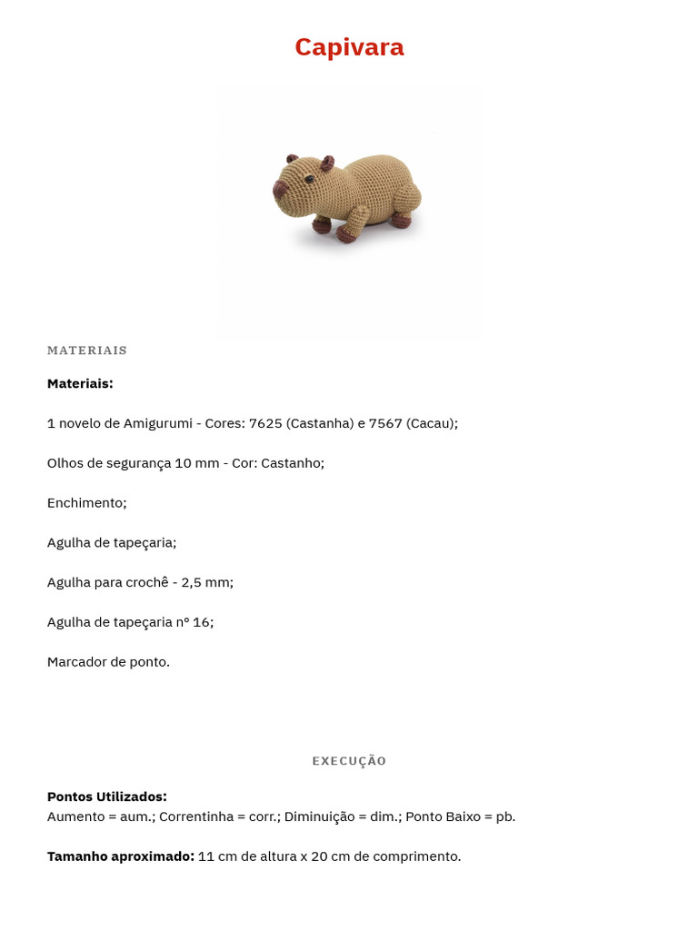 Capivara | PDF | Bordado