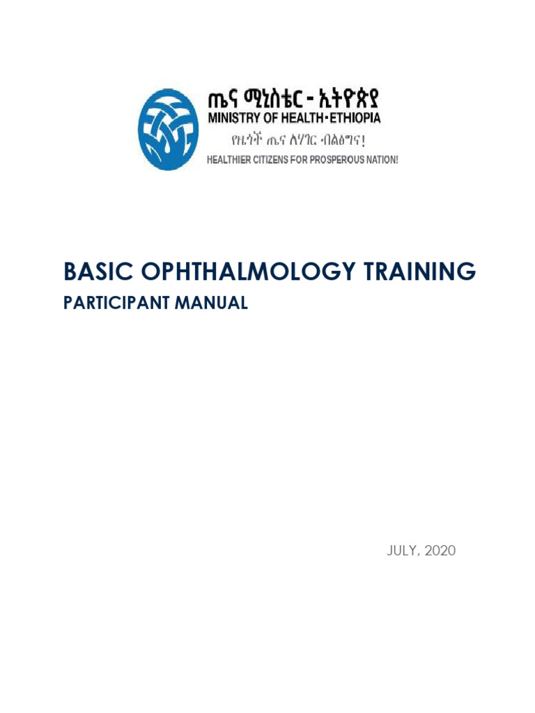 Basic Ophthalmology Training Manual | PDF | Human Eye | Cornea