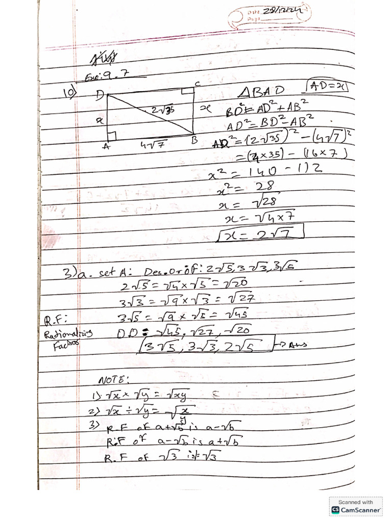 igcse math notes 0452 | PDF