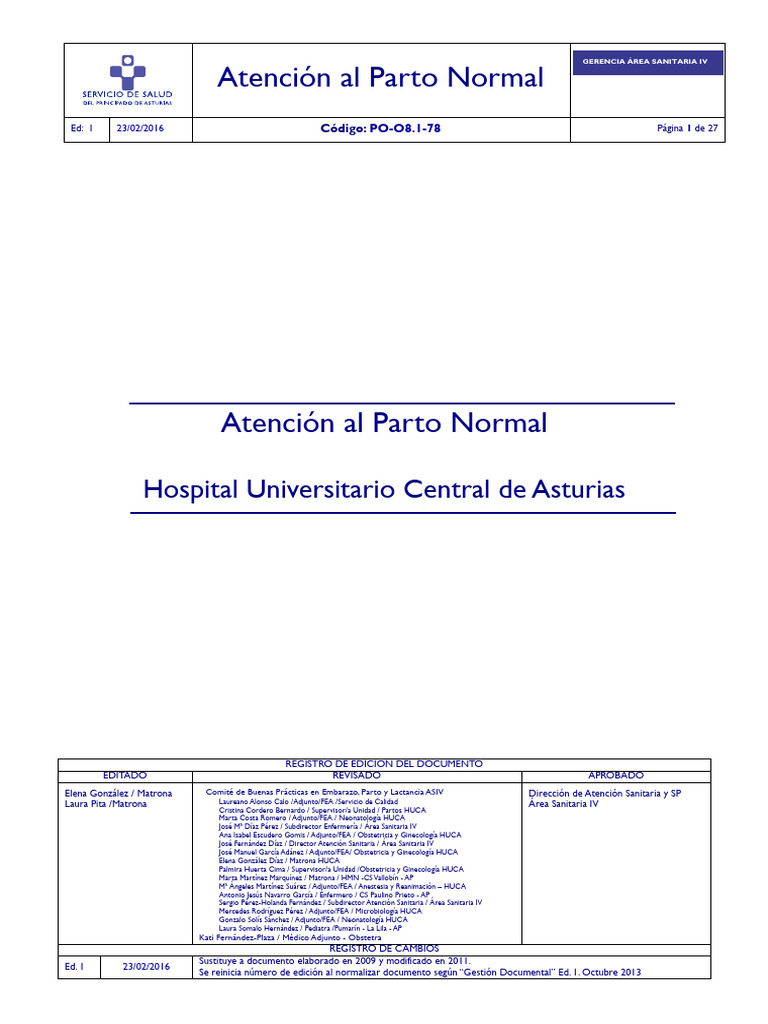 Atención Integral al Parto Normal | PDF | Parto | Partería