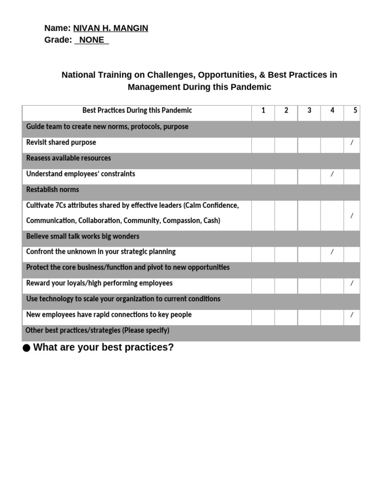 What Are Your Best Practices | PDF